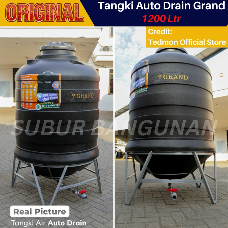 Jual Tangki Toren Tandon Air Auto Drain 1000 Liter Bebas Kuras | Shopee ...