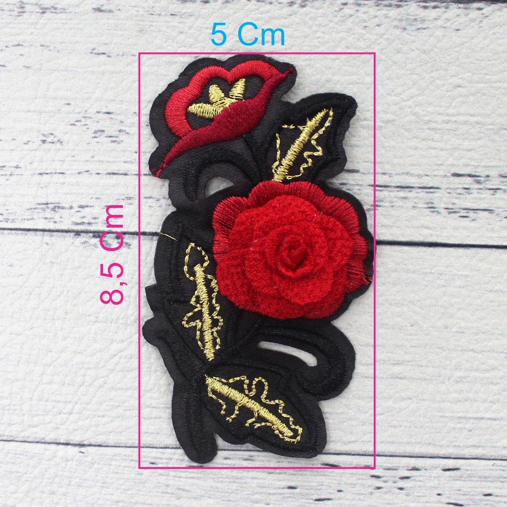 Jual (Per Pcs) AP592 Iron Patch Bordir Bunga Mawar Cantik / Tempelan ...