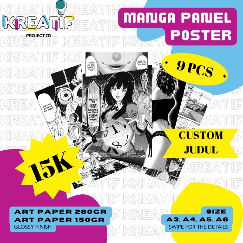 Jual POSTER MANGA PANEL / KOMIK ANIME CUSTOM [9PCS=15K] ART PAPER 150GR ...