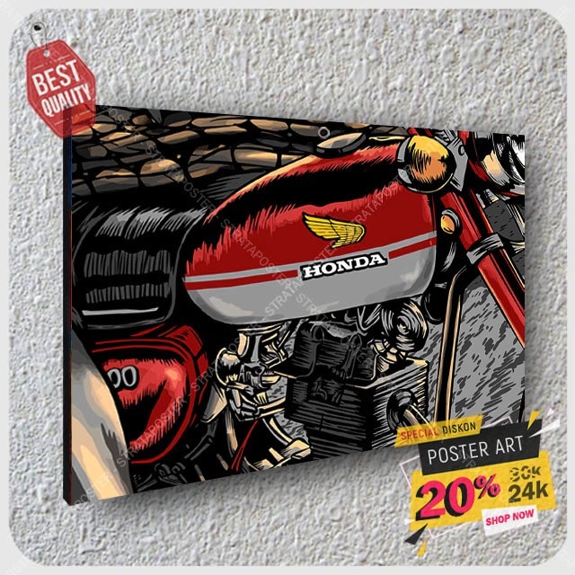 Jual Poster Motor CB Klasik - Hiasan dinding motor Klasik CB - Poster ...