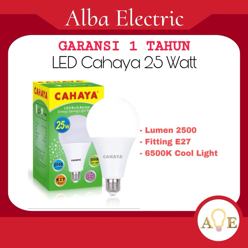 Jual CAHAYA Lampu LED A Bulb 25 Watt Bohlam Abulb Cahaya Putih 25W 6500K GARANSI 1 TAHUN ...