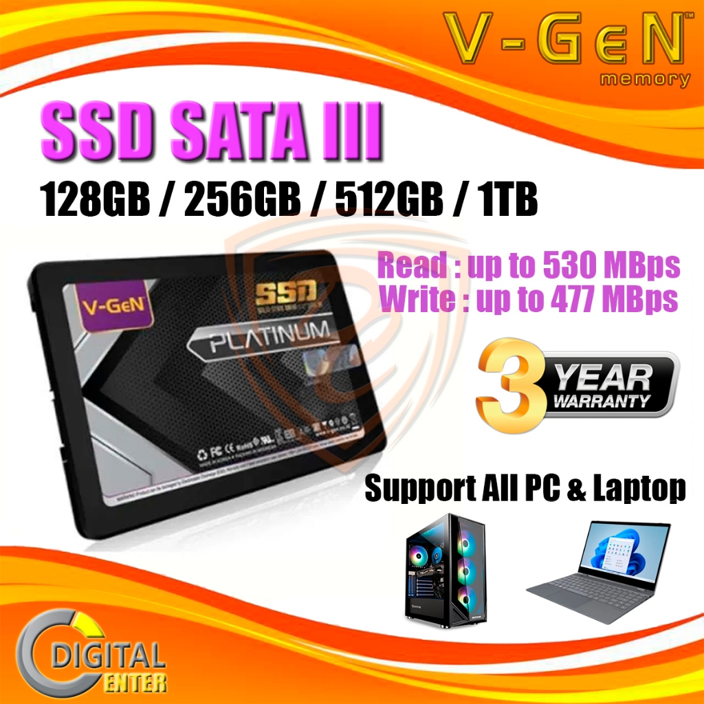 Jual SSD V-GeN Internal 128GB / 256GB / 512GB / 1TB SATA 3.0 - Solid ...