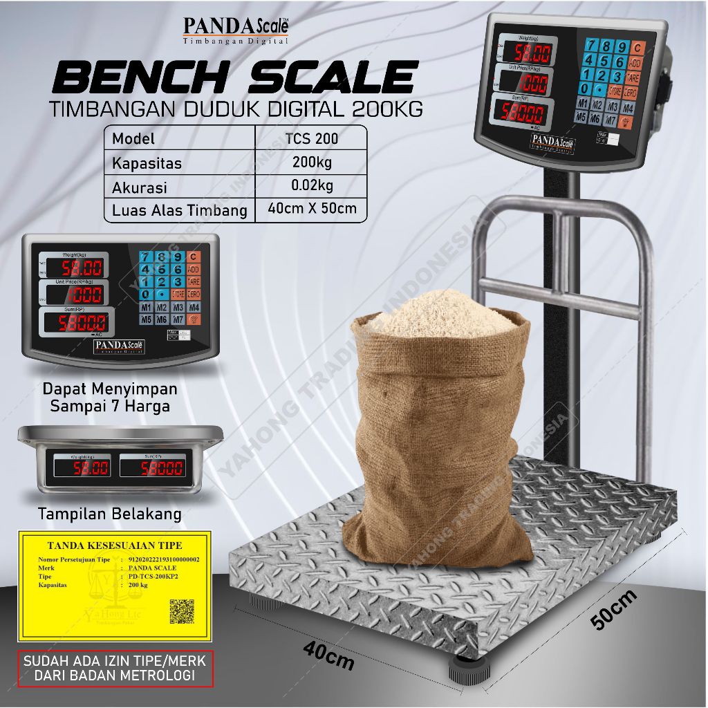 Jual Timbangan Digital 200kg Timbangan Barang Paket Sembako PANDA SCALE ...