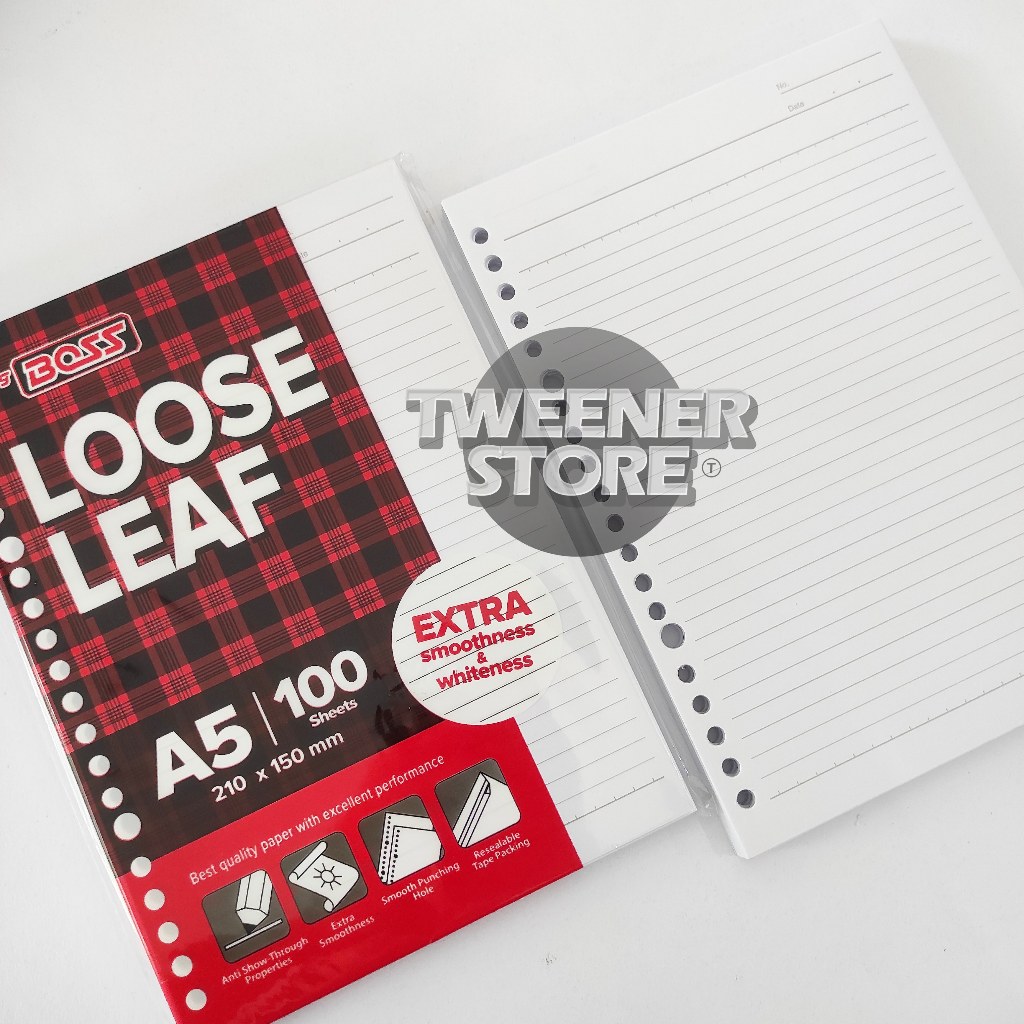 Jual [A5-GARIS] Big Boss Loose Leaf A5 100 Sheets Lembar Garis-Garis | Kertas Isi Binder ...