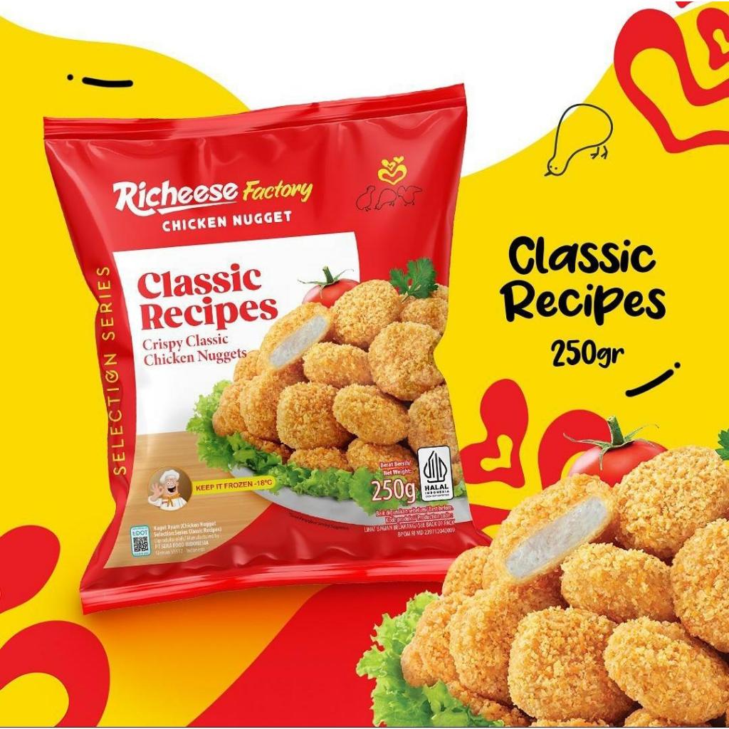 Jual RB CHICKEN NUGGET RICHEESE FACTORY CLASSIC RECIPES 250GR HALAL ...