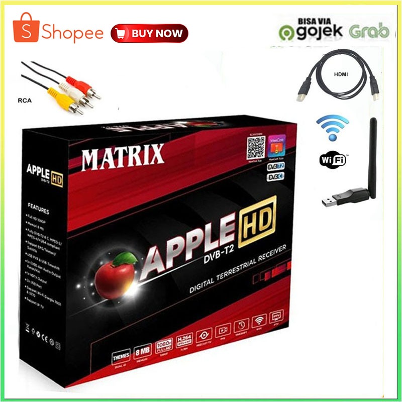 Jual Set Top Box TV Digital Matrix Merah DVBT2 Matrix Apple | Shopee ...