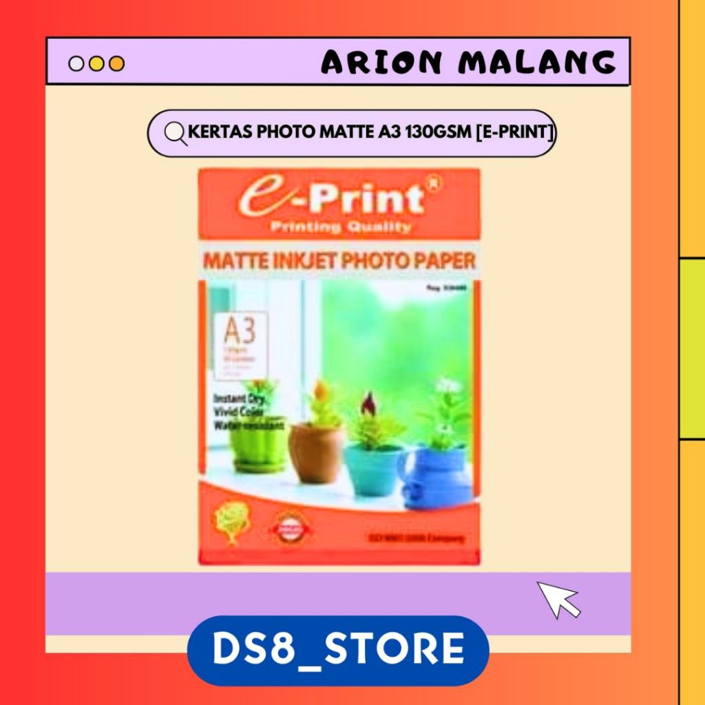 Jual Kertas Foto A3 MATTE INKJET PAPER 130 GSM E-PRINT | Shopee Indonesia