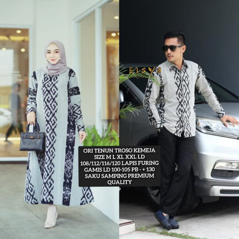 Jual couple gamis batik tenun original | Shopee Indonesia