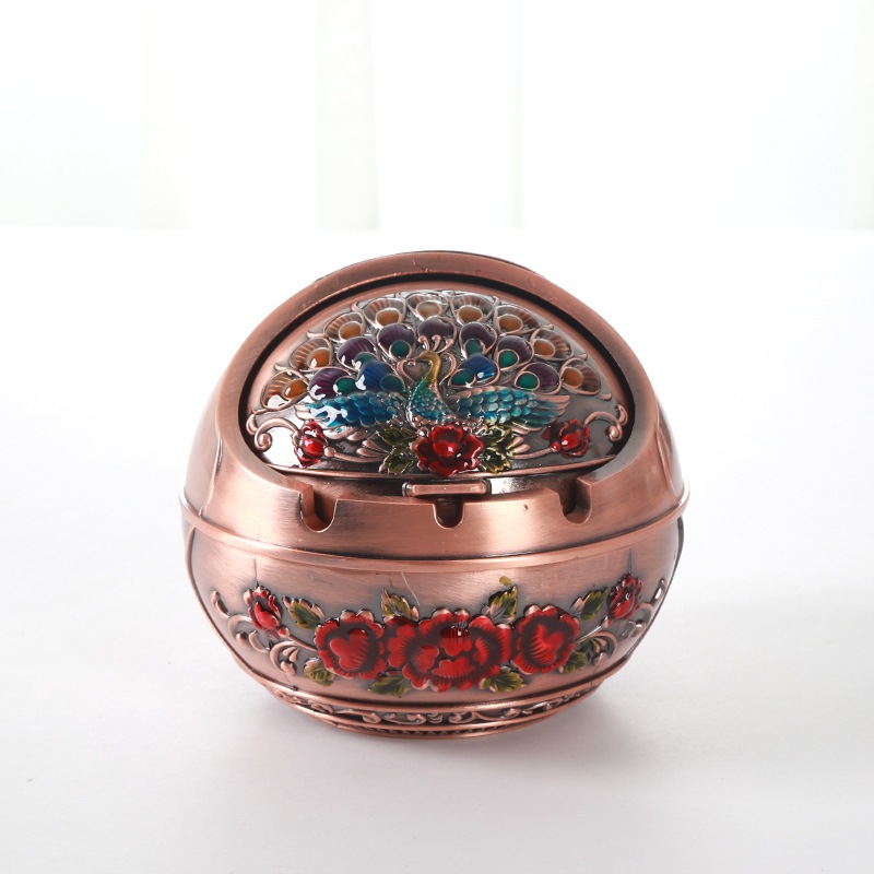 Jual Asbak Rokok Logam Retro Tahan Angin Dengan Tutup Gaya Eropa ...