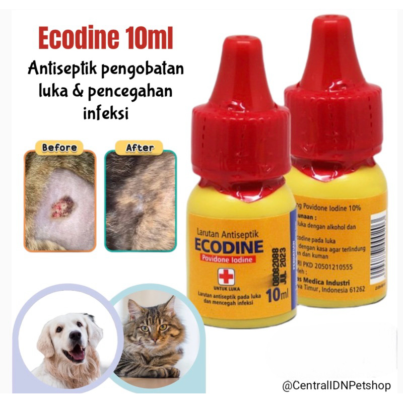 Jual Ecodine obat luka kucing anjing kelinci 10ml - ecodine hewan 10ml ...