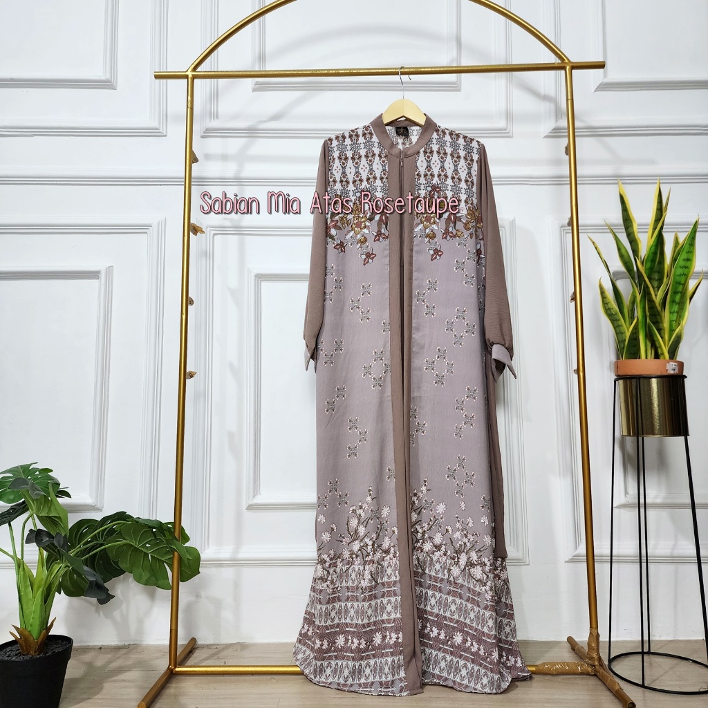 Jual Gamis Crinkle Airflow Kombinasi Motif Terbaru Dress Muslim Wanita ...