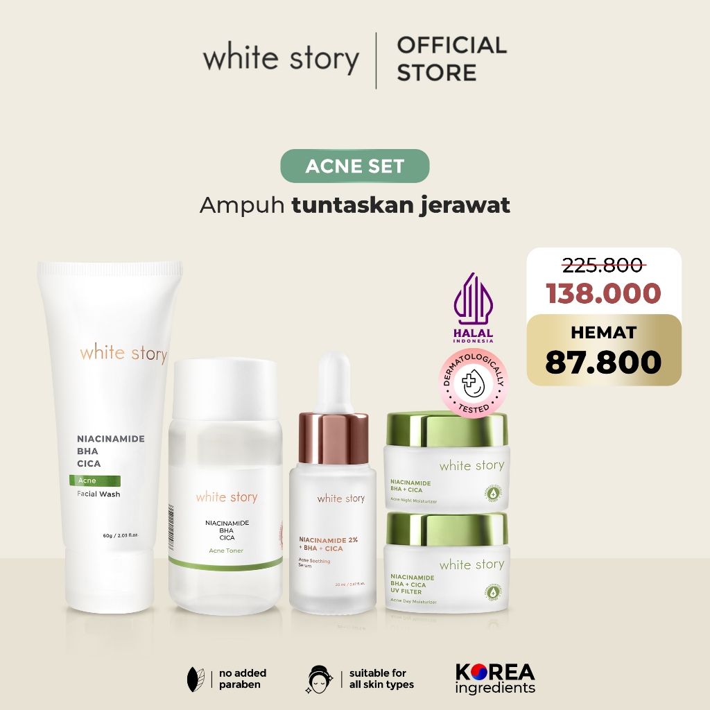 Jual White Story Acne Set - Paket Wajah Anti Jerawat | Shopee Indonesia