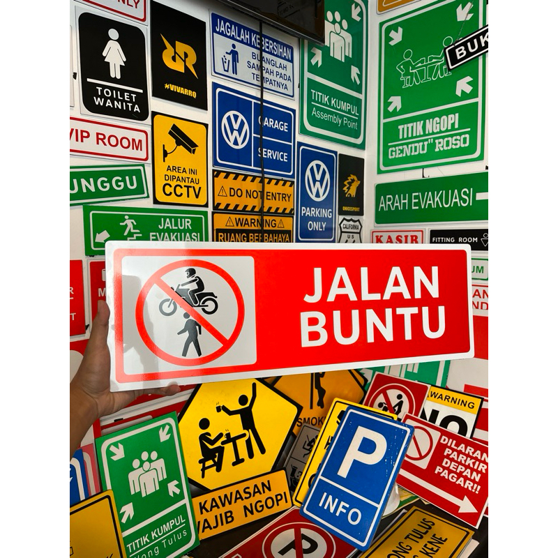 Jual SIGN RAMBU CUSTOM JALAN BUNTU 20 x 60 cm PETUNJUK ARAH JALAN ...