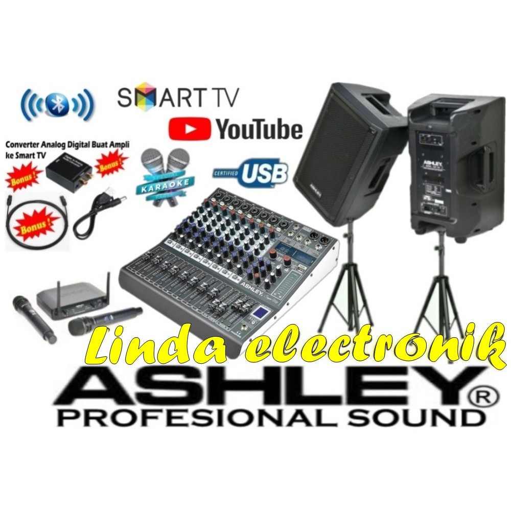 Jual paket sound system ashley db10a 10 inch super m8 garansi resmi ...