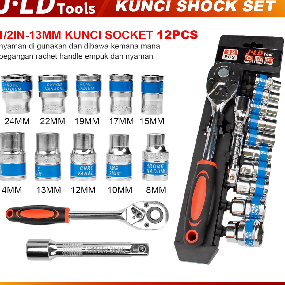 Jual Makin laris JLD kunci shock set 12Pcs 424mm 1214 kunci Socket ...