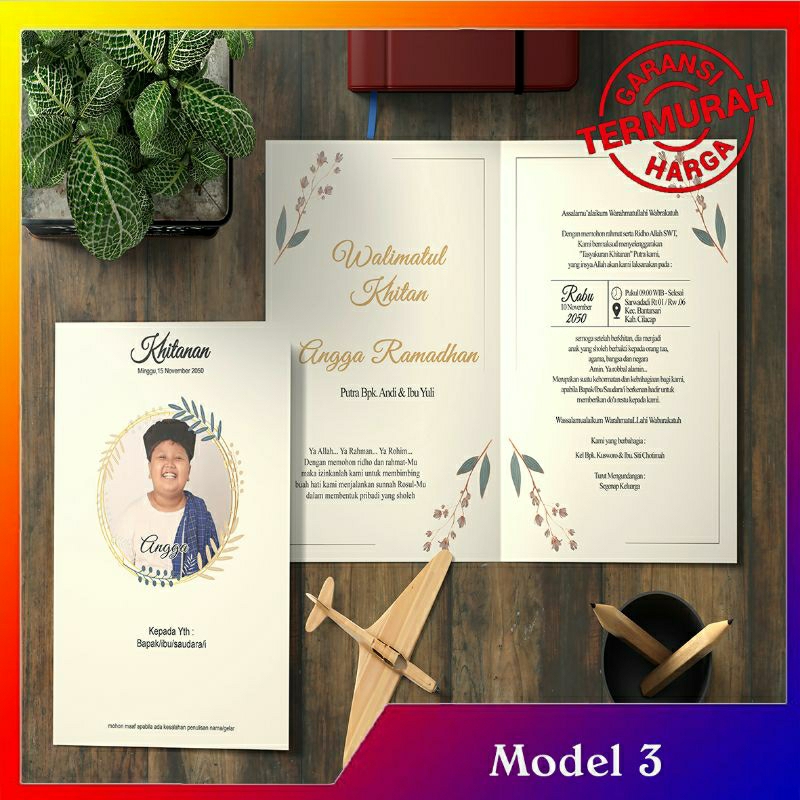 Jual undangan khitanan sunatan murah free foto | Shopee Indonesia