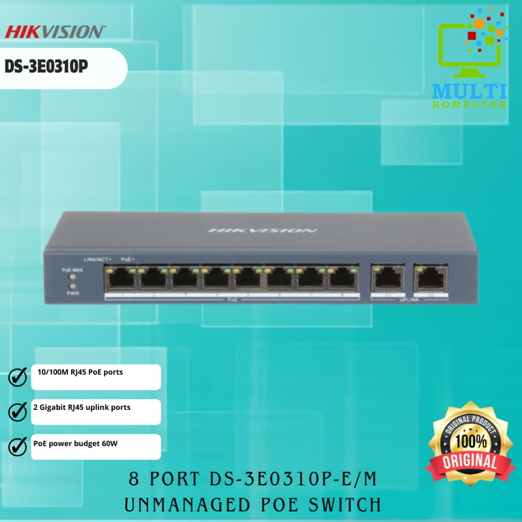 Jual POE SWITCH HIKVISION 8 PORT DS-3E0310P-E/M UNMANAGED POE SWITCH ...