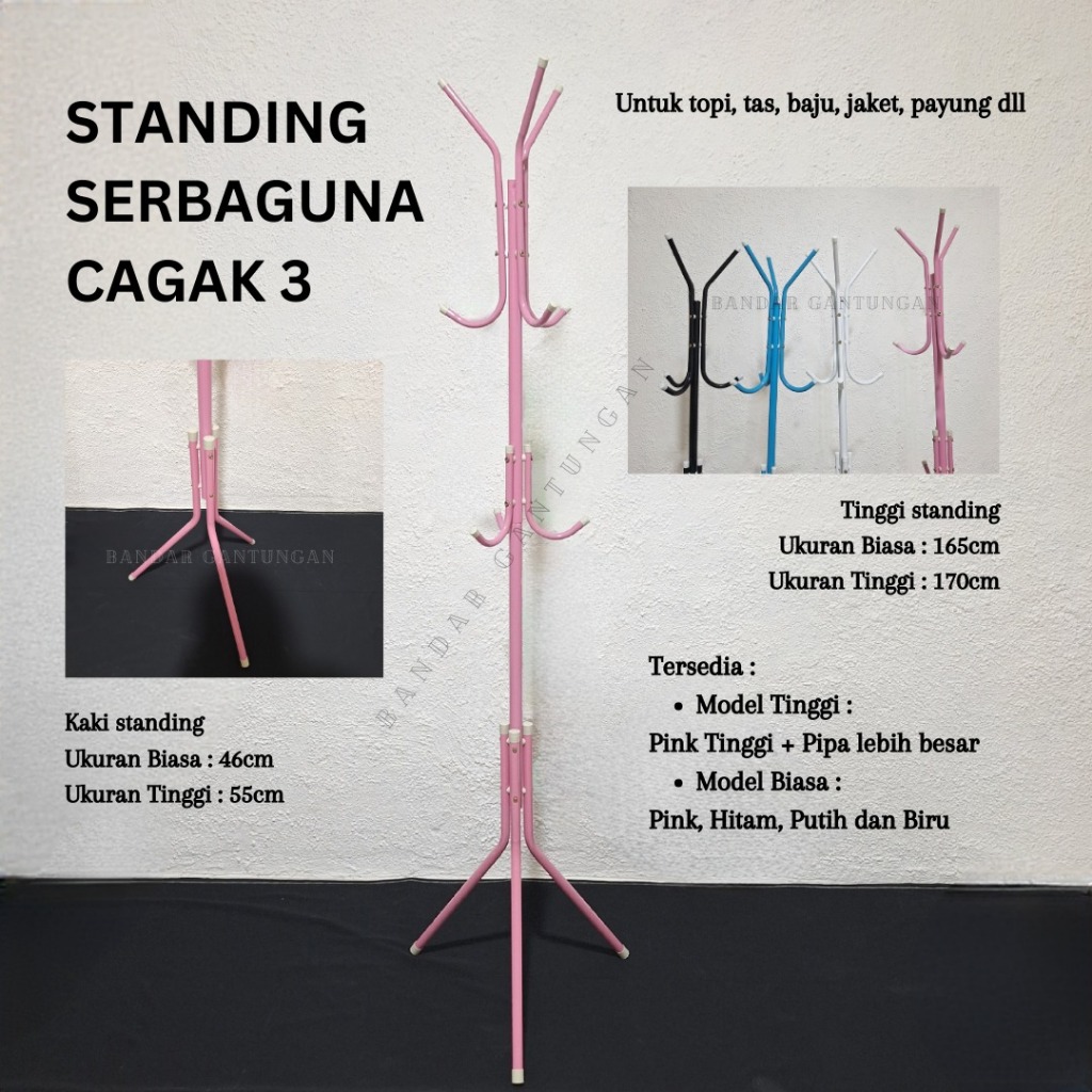 Jual Gantungan Baju Stand Hanger Baju Coat Rack Gantungan Tas Dan Topi ...