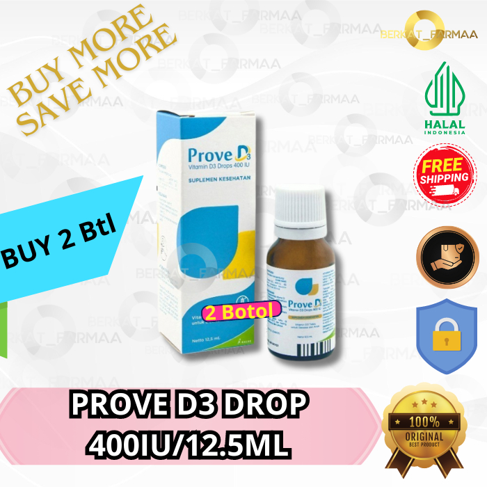 Jual Prove D3 400 IU 12.5ML /Vitamin D3 Untuk Anak Dan Dewasa / Vit D3 ...