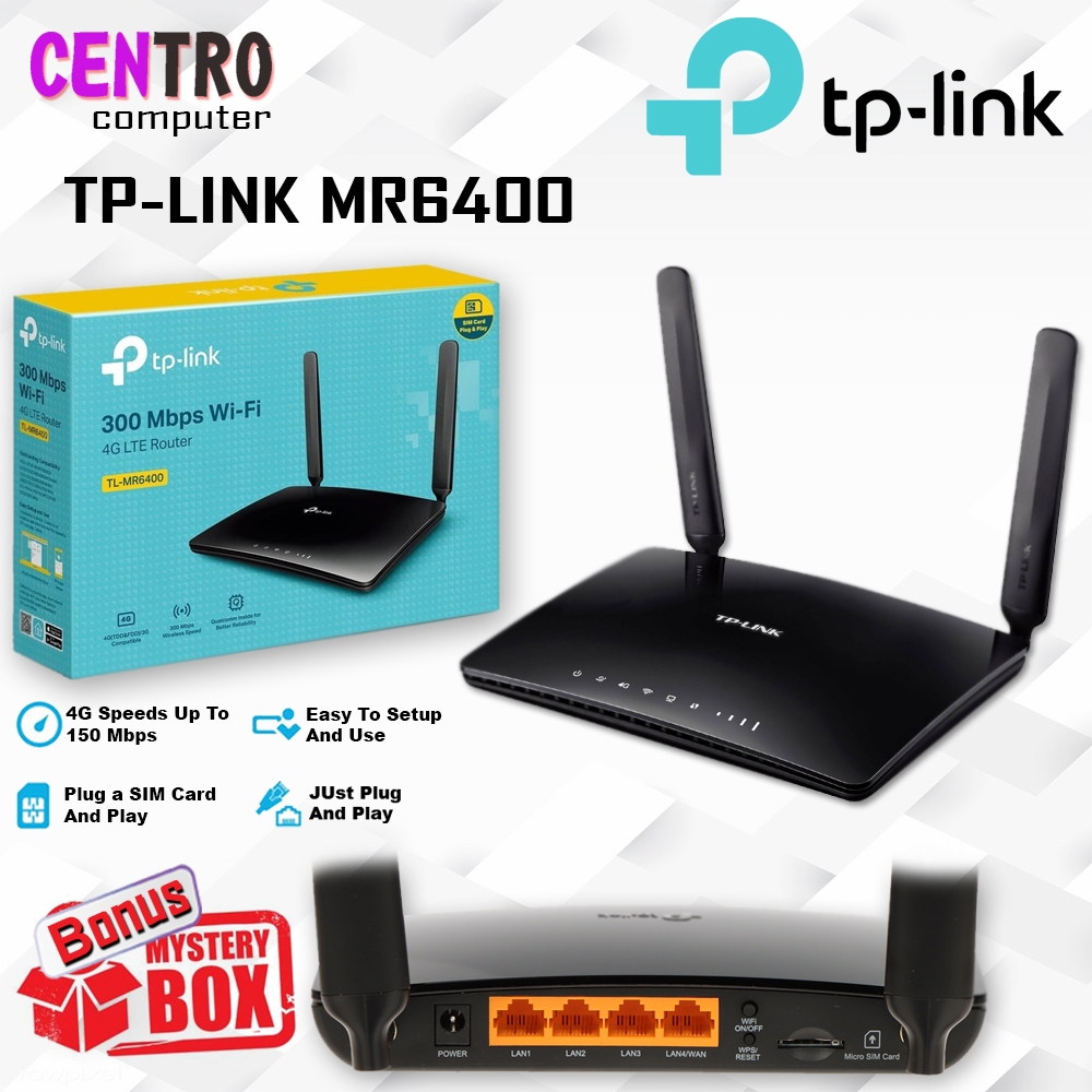Jual TP-LINK MR6400 WIRELESS ROUTER 3G 4G Tplink 300 Mbps Wireless N 4G ...