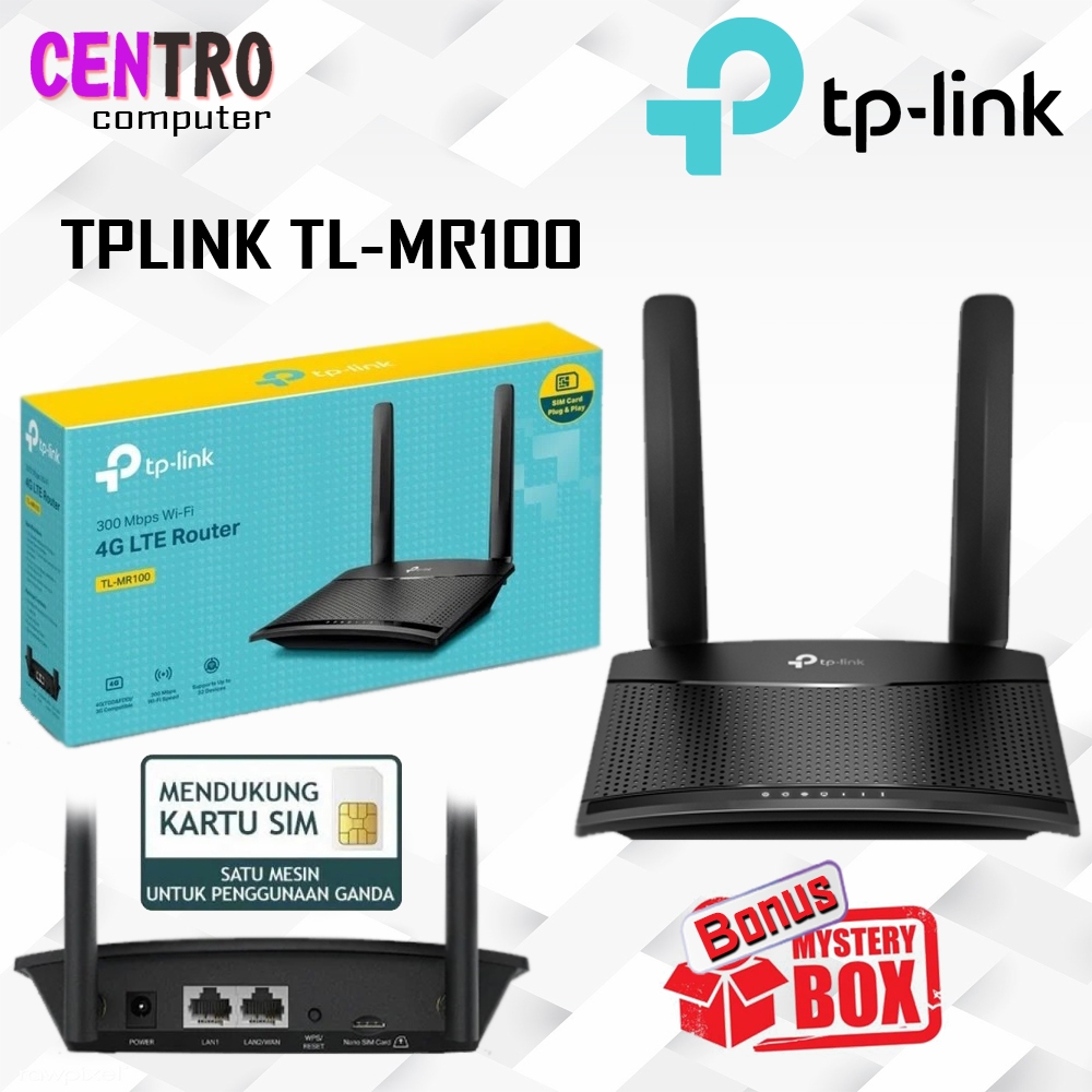 Jual TP-LINK MR100 300 Mbps Wireless N 4G LTE Router TP LINK MR 100 ...