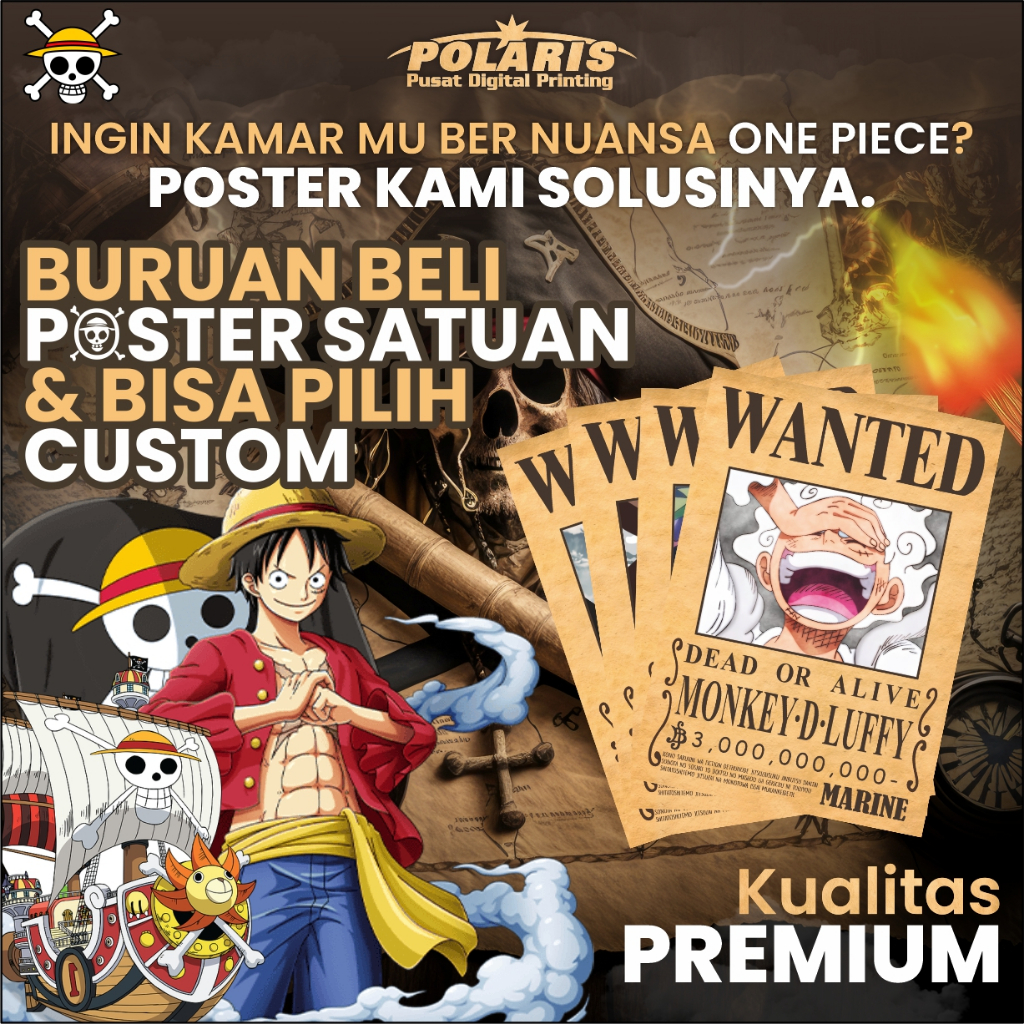 Jual Poster One Piece Gambar Jernih Awet dan Warna Tajam Murah | Shopee ...