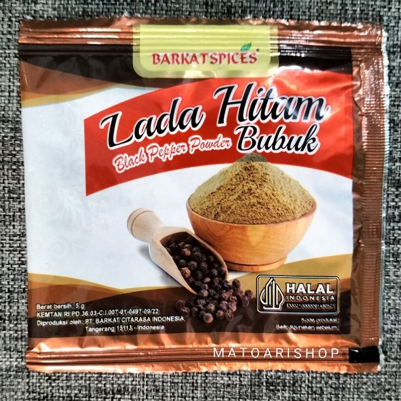 Jual LADA HITAM Bubuk 5gr Bumbu Barkat Padang asli khas Minang | Shopee ...