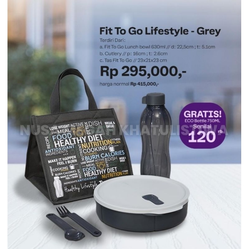 Jual fit to go lunch set tupperware | Shopee Indonesia