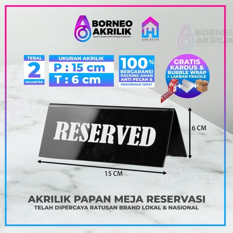 Jual Papan Reservasi Akrilik Hitam Wadah Brosur Reservasi Perlengkapan ...