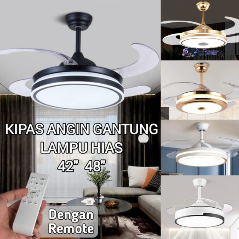Jual Lampu Kipas Angin Gantung Plafon Ceiling Fan + Remote - Yotta ...