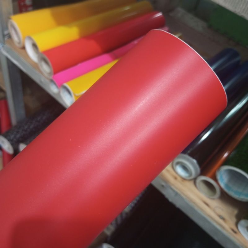 Jual stiker skotlet merah doff 1 meter | Shopee Indonesia