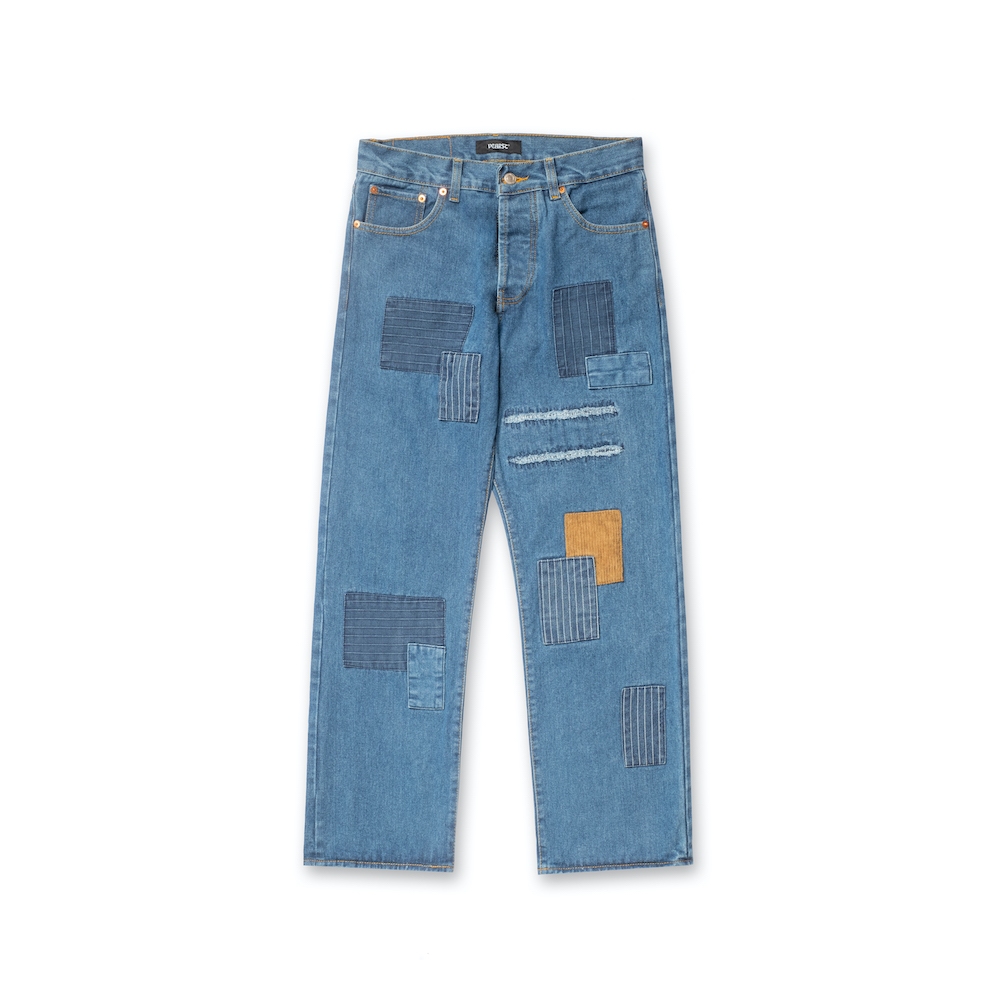 Jual Vearst Denim Baggy Pants Patch Work Chants De Rats Blue | Shopee ...