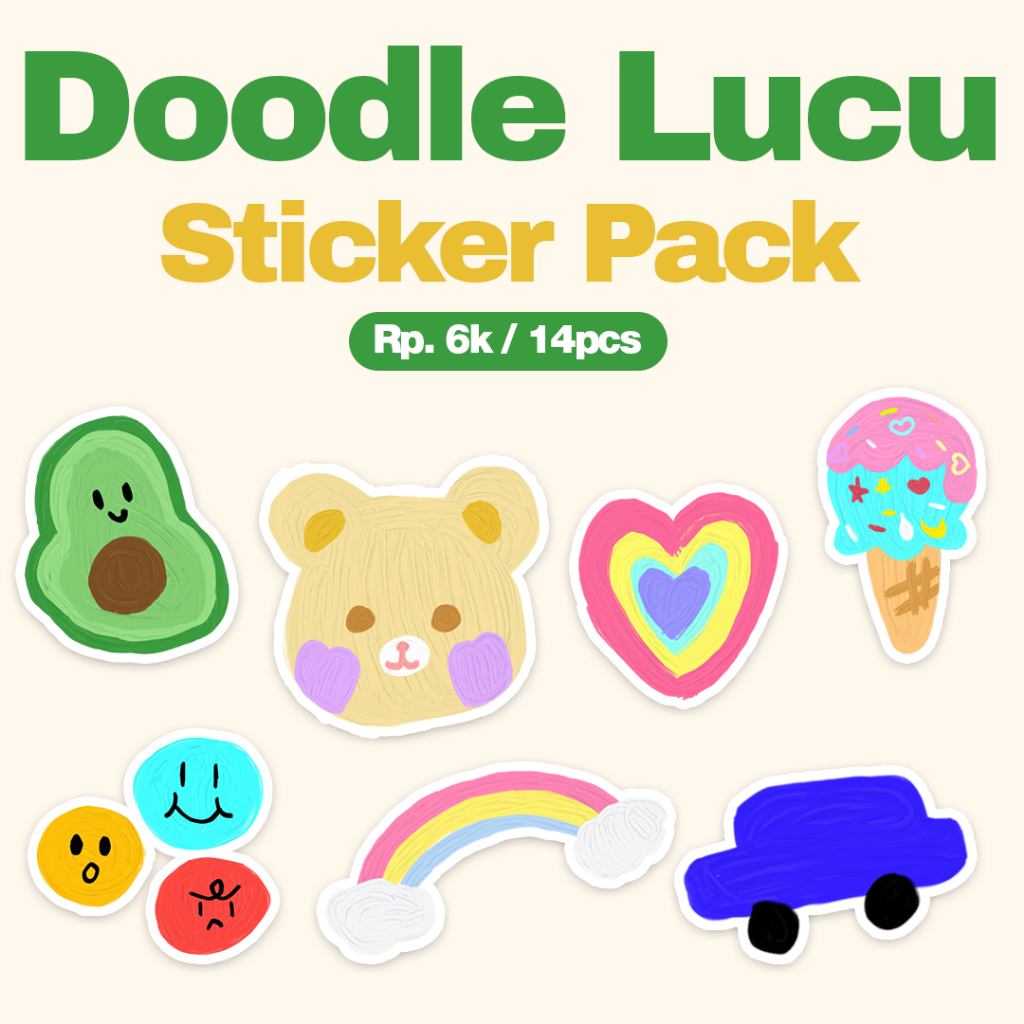 Jual STICKER GAMBAR CUTE / STICKER GAMBAR LUCU / STIKER DOODLE LUCU ...