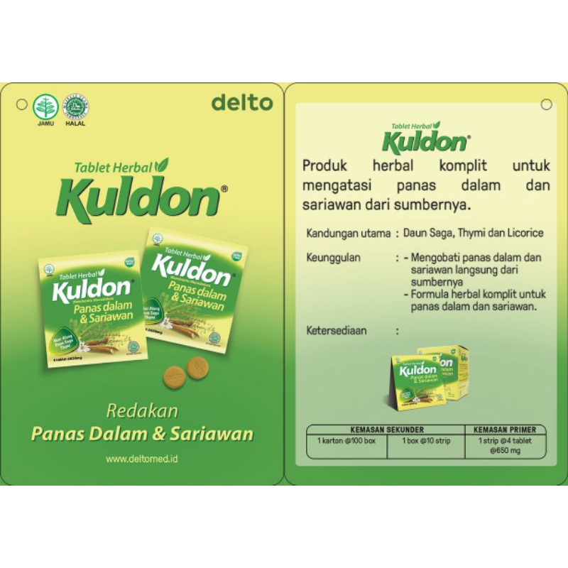 Jual Kuldon Tablet Herbal Sariawan & Panas Dalam 1Strip isi 4 Tablet ...