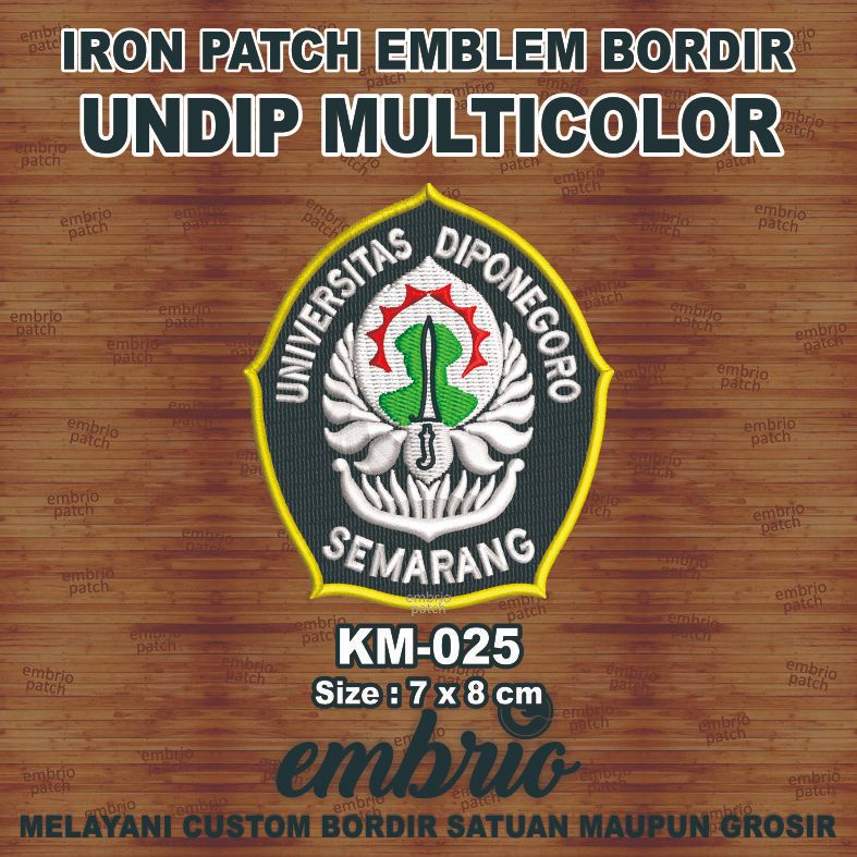Jual KM-025 Patch logo UNDIP emblem bordir almamater Universitas ...