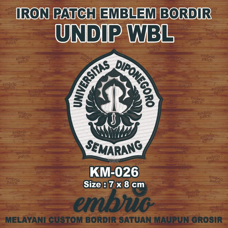 Jual KM-026 Emblem logo UNDIP Patch bordir korsa Universitas Diponegoro ...