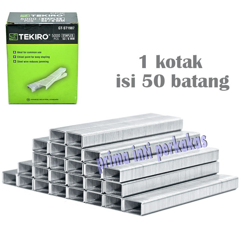 Jual Isi staples tembak 53/6 Tekiro isi gun tacker 6mm | Shopee Indonesia