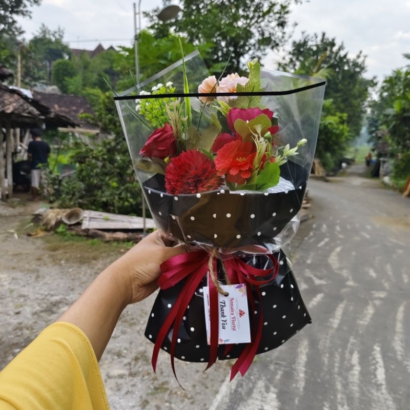 Jual buket bunga Korean style tinggi kurang lebih 30 cm | Shopee Indonesia