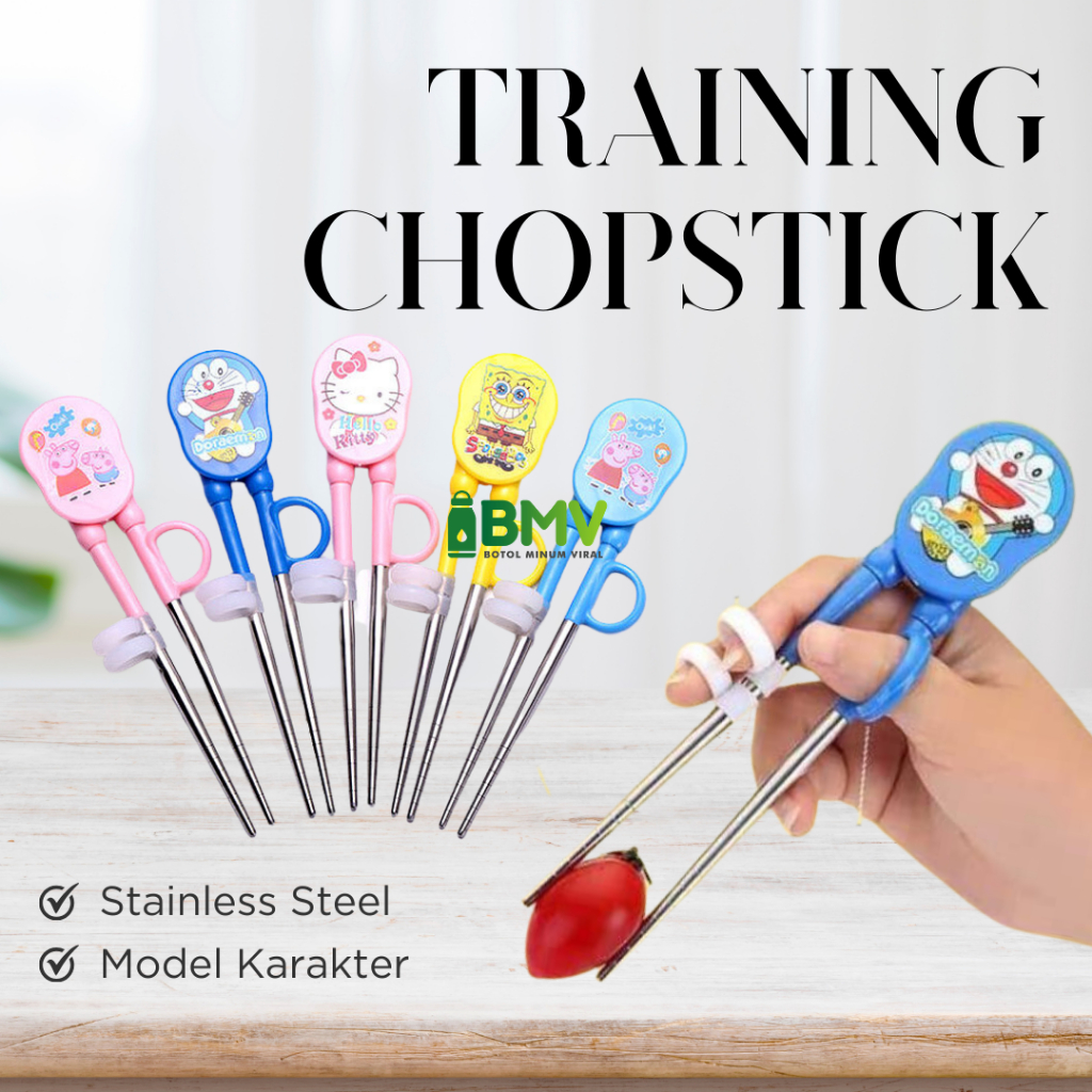 Jual Sumpit Anak Korea Karakter Training Chopstick Stainless Premium ...