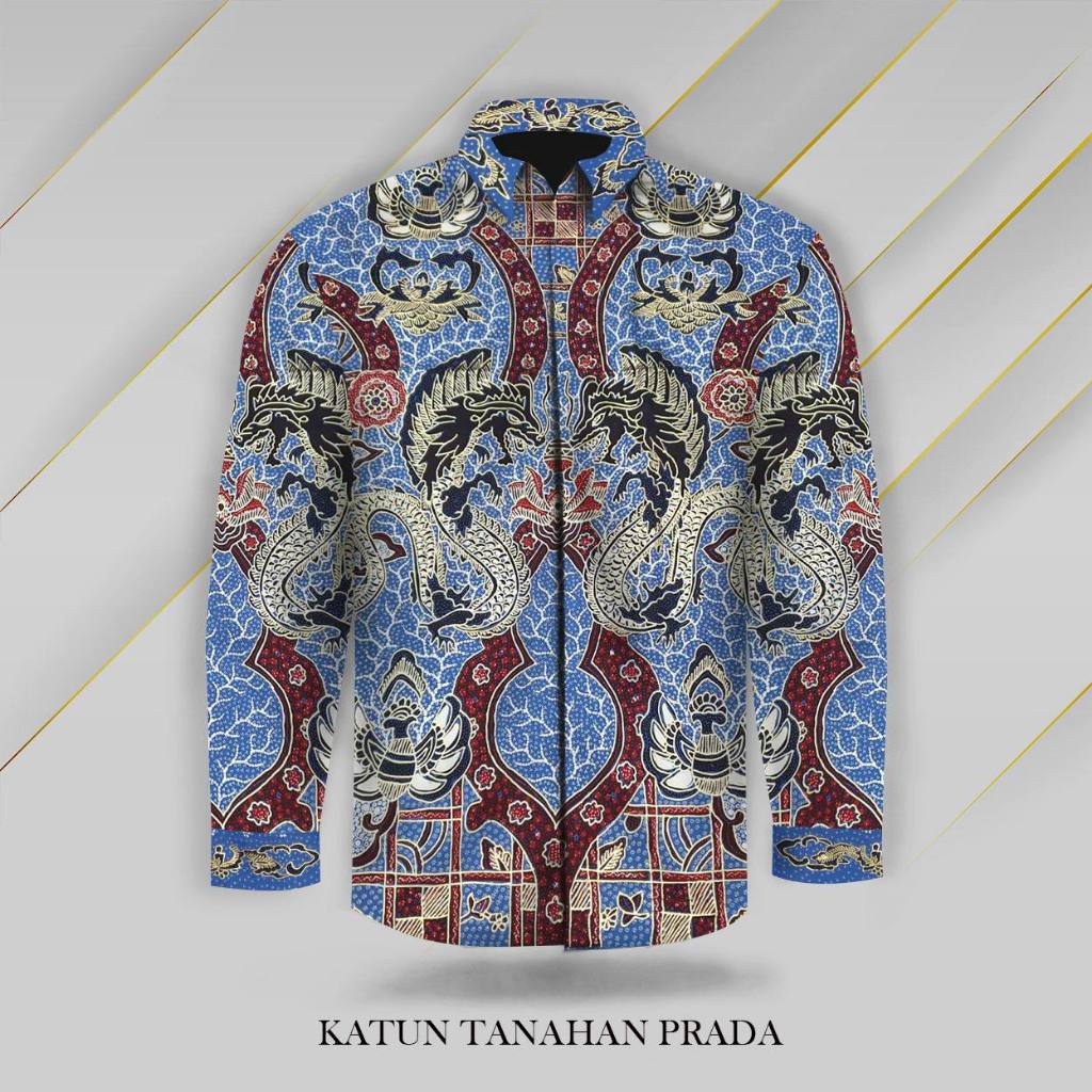 Jual Kain Batik Tulis Pola Kemeja prada gold Premium BATIK NAGA PRADA ...