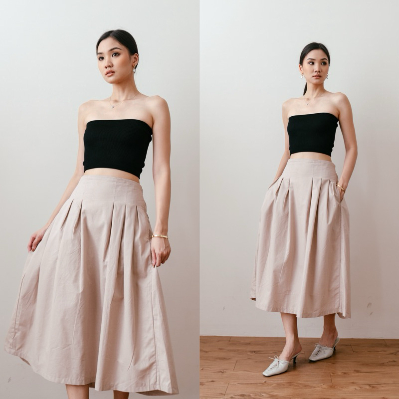 Jual 2282 COD ROK MIDI / ROK MAXI CASUAL WANITA TERBARU CATTON LINEN ...