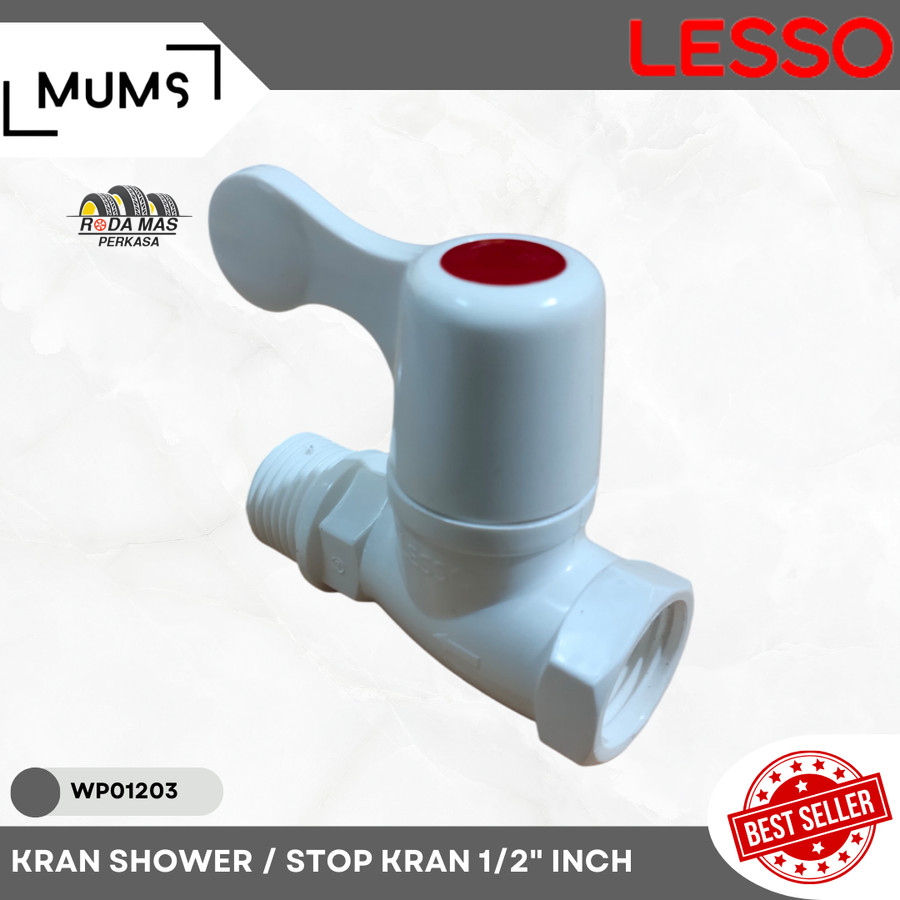 Jual RMP Stop Kran Air Lesso 1/2" Inch Pvc Plastik Kran Shower Bidet ...