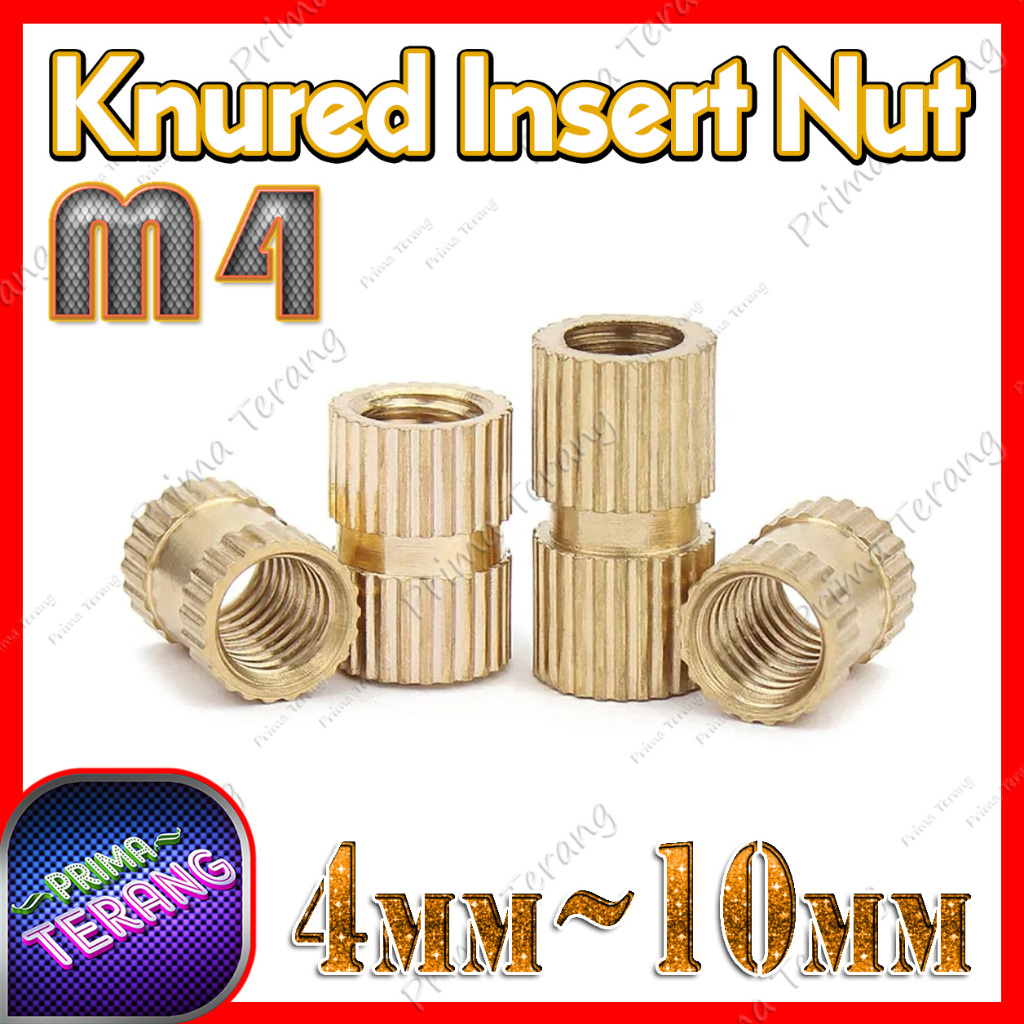 Jual Insert Nut M 4 Knurl Mur Tanam 3 4 5 6 8 10 mm Kuningan Moulding ...