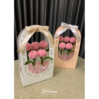 Jual Notaloone - Tulip Handle Box Flower Bouquet Bunga Tulip Kawat Bulu ...