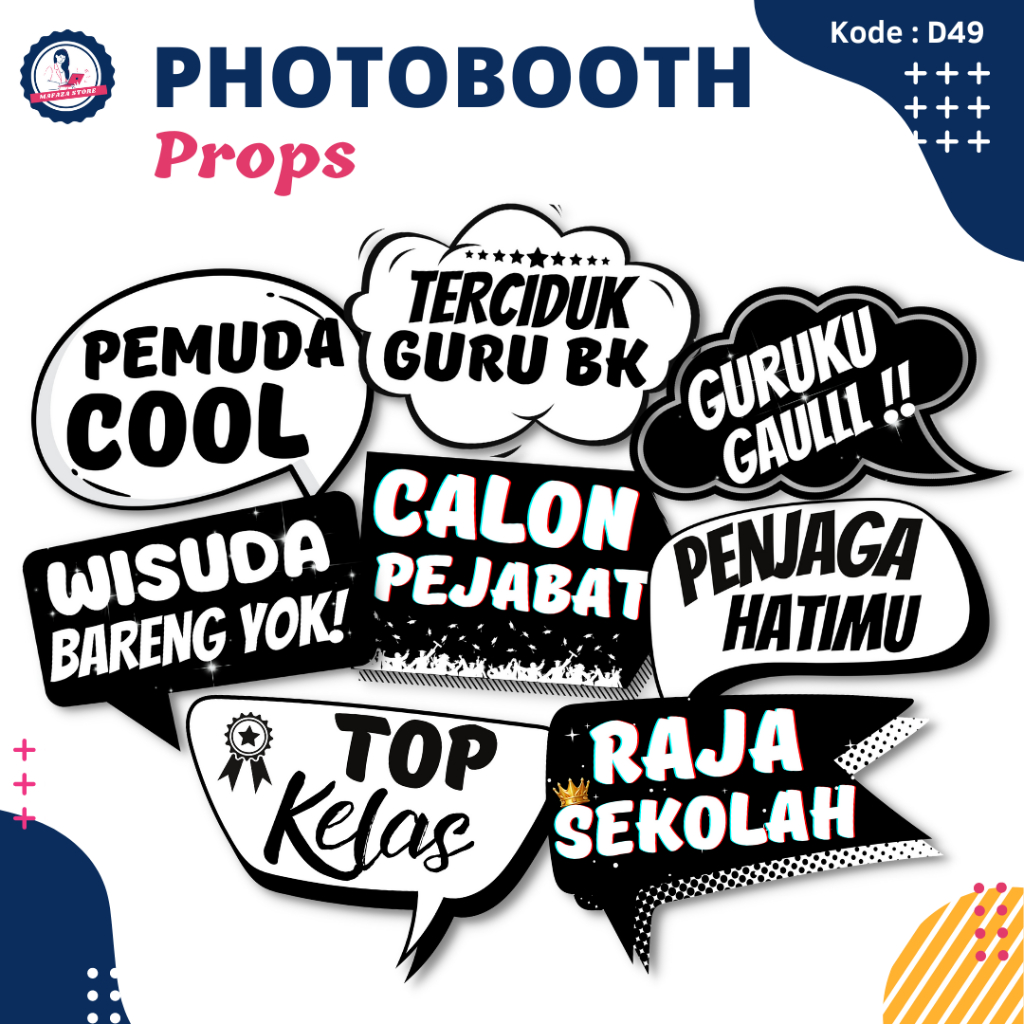 Jual Photobooth Props Black White monochrome / Photo booth props ...