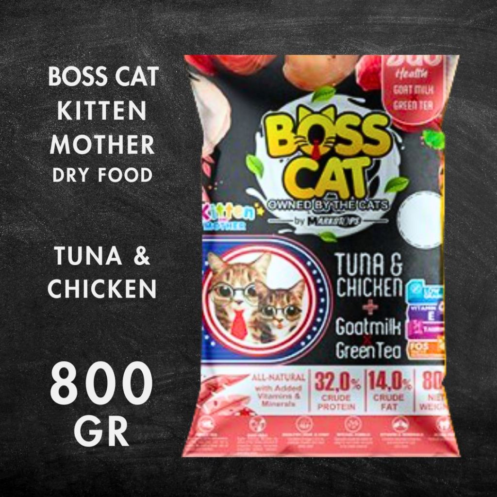 Jual BOSSCAT MOTHER KITTEN TUNA CHICKEN 800GR untuk induk hamil dan ...