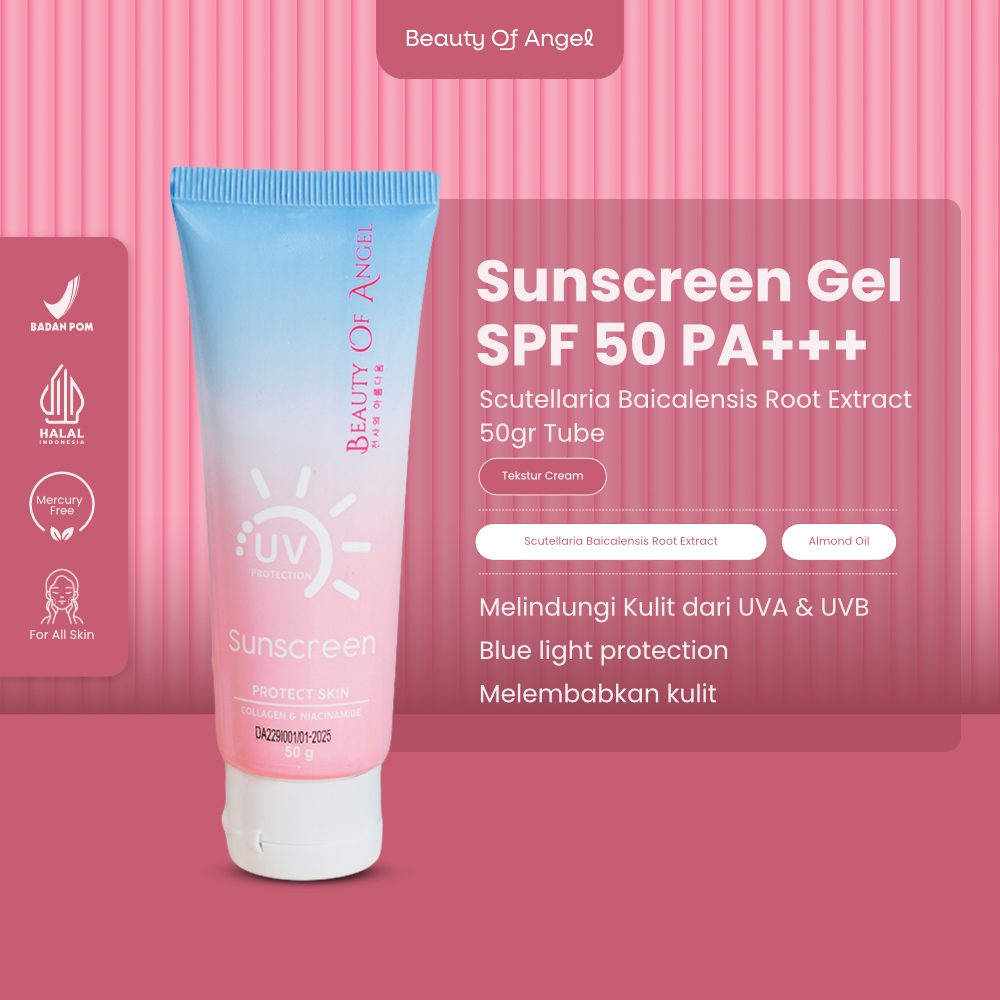Jual Beauty of Angel Sunscreen Gel SPF 50 PA+++ - Hybrid Sunscreen 50ml ...