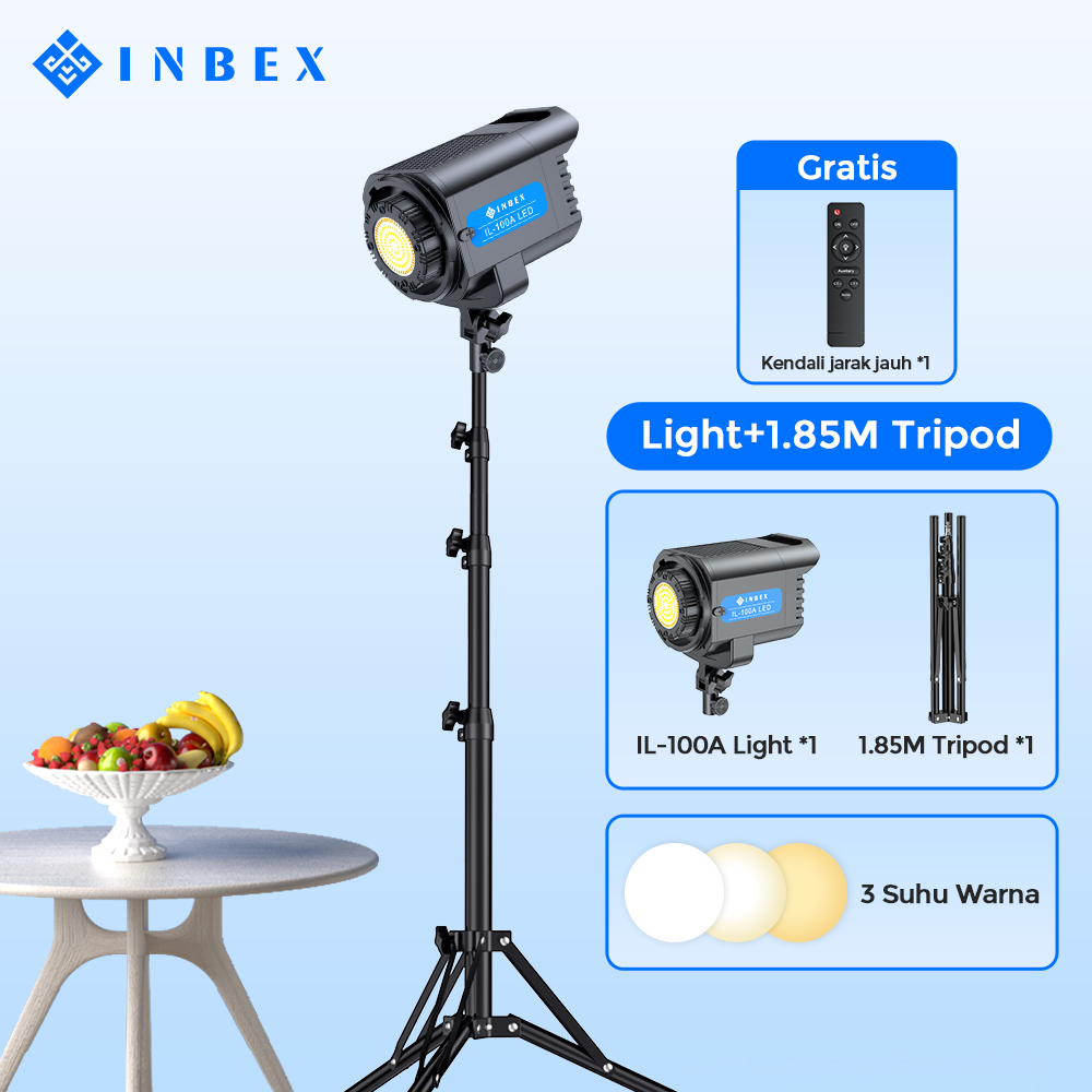 Jual INBEX Photography IL-100A Fill Light CRI 95 & 9 Mode efek Cahaya ...