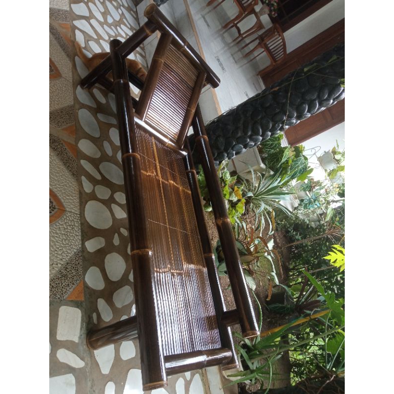 Jual kursi bambu hitam/bale bambu 175 x 60 | Shopee Indonesia