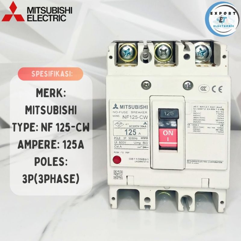 Jual Mccb Breaker MITSUBISHI NF125-CW 3P 125A | Shopee Indonesia